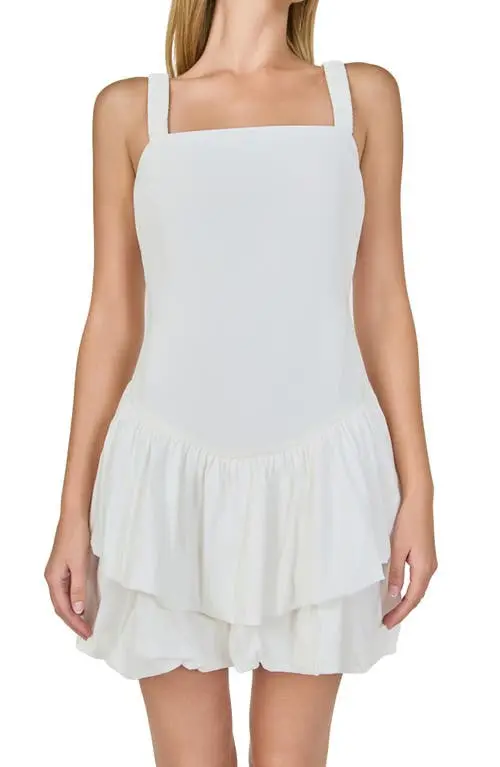 Endless Rose Tiered Bubble Hem Sleeveless Mini Dress