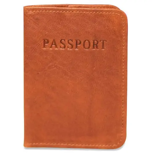 JACK GEORGES Voyager Passport Cover - Honey