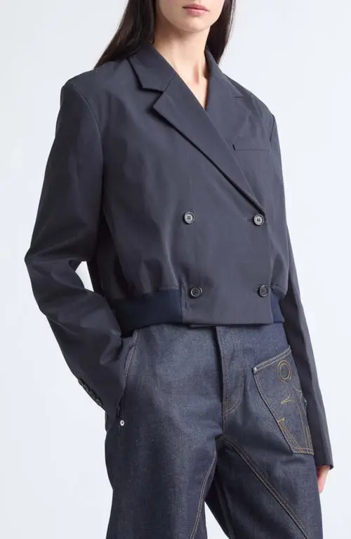 JW Anderson Cropped Double-breasted Cotton Blazer