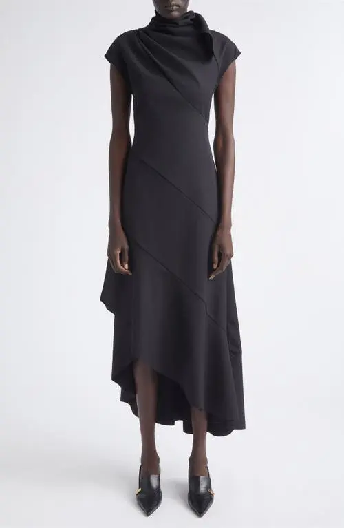 Proenza Schouler Elodine Asymmetric Tropical Wool Blend Dress