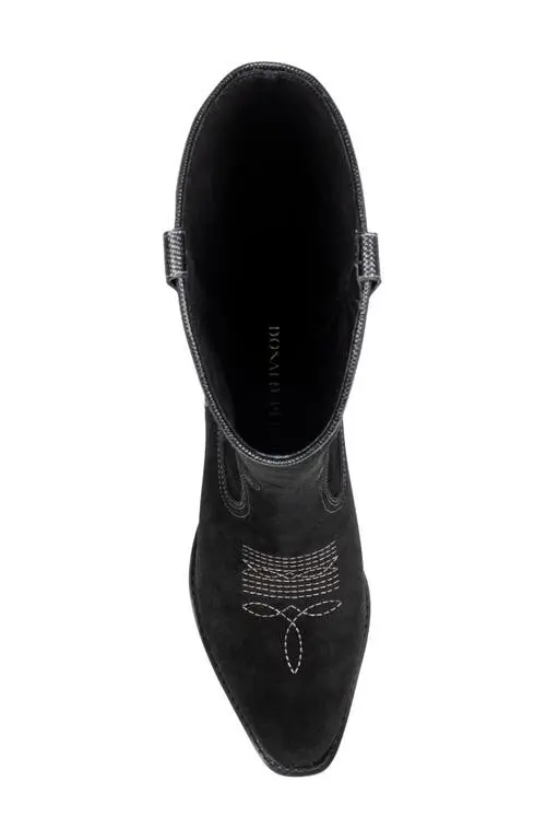 DONALD PLINER Tahlia Knee-high Leather Western Boots - Black