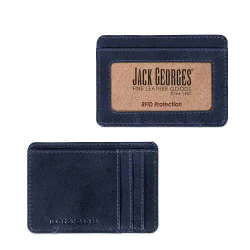 JACK GEORGES Voyager Slim Wallet "the Mitchell - Navy