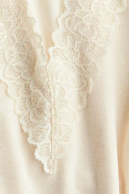 H&M Sleeveless Lace-trimmed Maxi Dress With Tie Belt