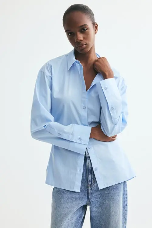 H&M Tapered-waist Poplin Shirt