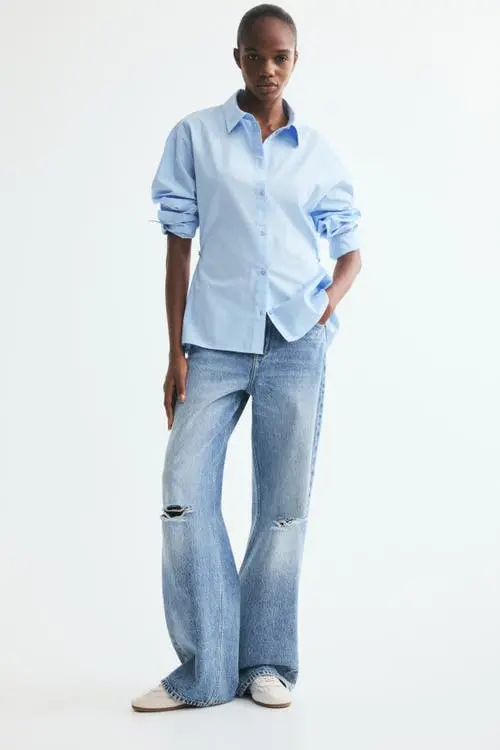 H&M Tapered-waist Poplin Shirt