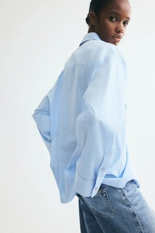 H&M Tapered-waist Poplin Shirt
