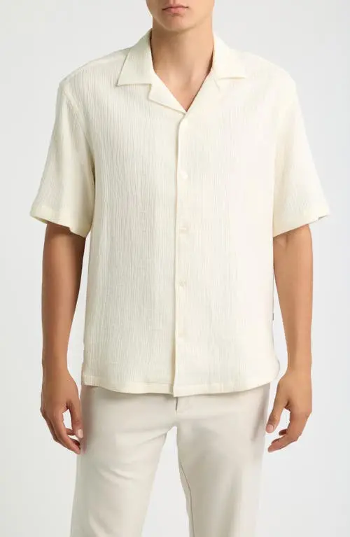 BOSS Lars Relaxed Fit Seersucker Camp Shirt