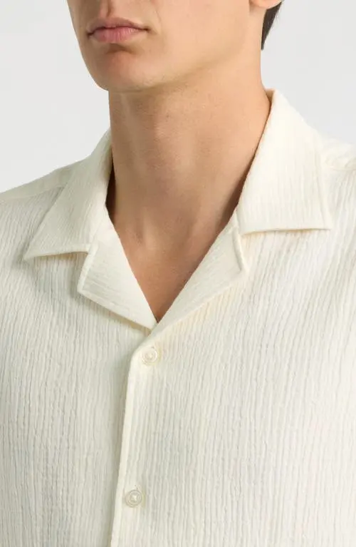 BOSS Lars Relaxed Fit Seersucker Camp Shirt