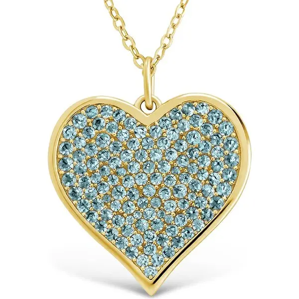 Sterling Forever 14k Plated Sterling Cubic Zirconia Heart Pendant Necklace - Gold