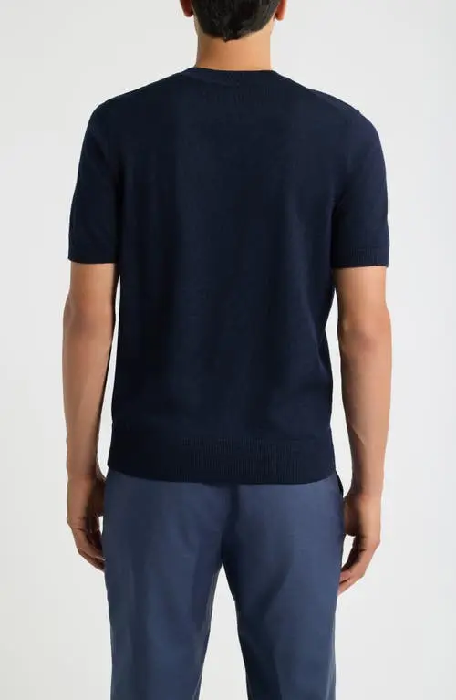 BOSS Virgin Wool Fine Knit Short Sleeve Sweater