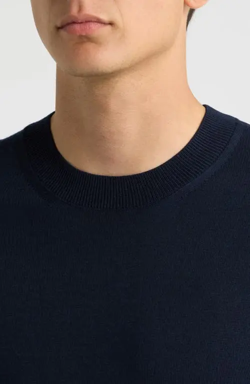BOSS Virgin Wool Fine Knit Short Sleeve Sweater