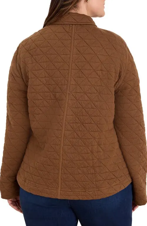 NIC+ZOE Quilted Knit Jacket With Stand Collar