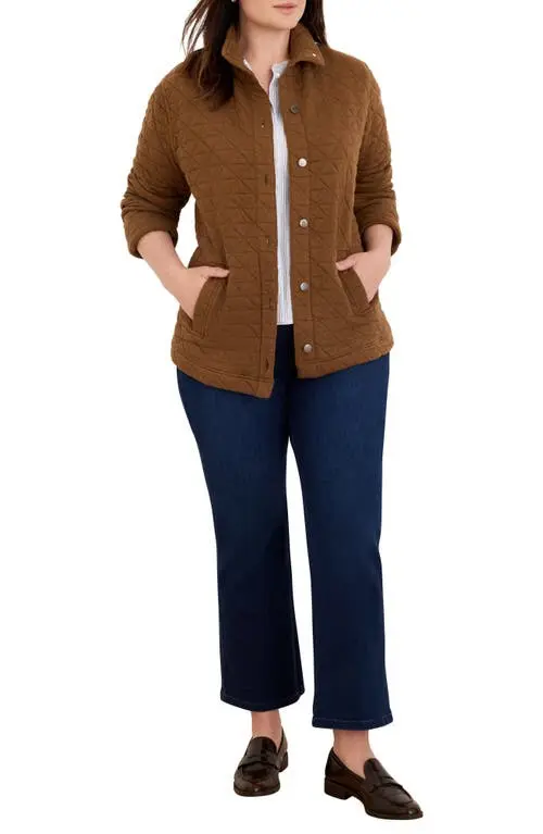 NIC+ZOE Quilted Knit Jacket With Stand Collar