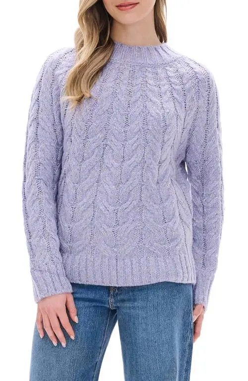 HATLEY Dylan Cable Knit Sweater - Lilac Flecks
