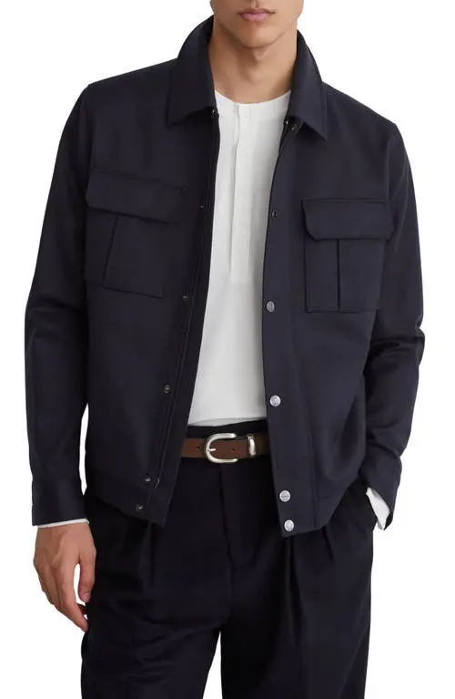 REISS Americas Cotton & Lyocell Shirt Jacket