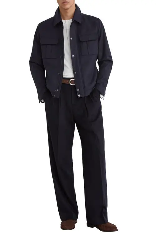 REISS Americas Cotton & Lyocell Shirt Jacket