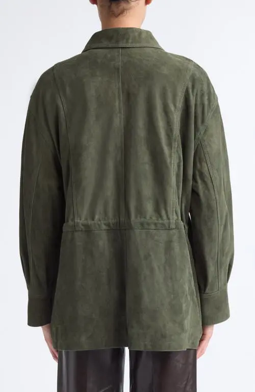 ARMA Maeve Lambskin Suede Field Jacket - Dark Green