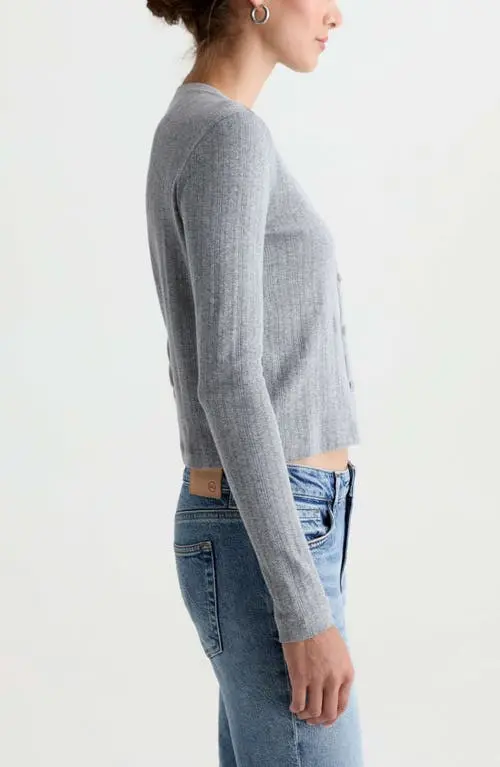 Ag Agden Cotton Pointelle Cardigan - Heather Grey