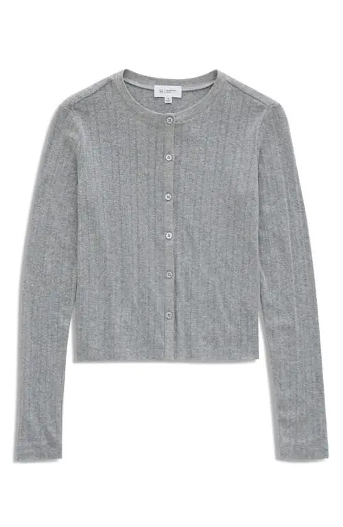 Ag Agden Cotton Pointelle Cardigan - Heather Grey