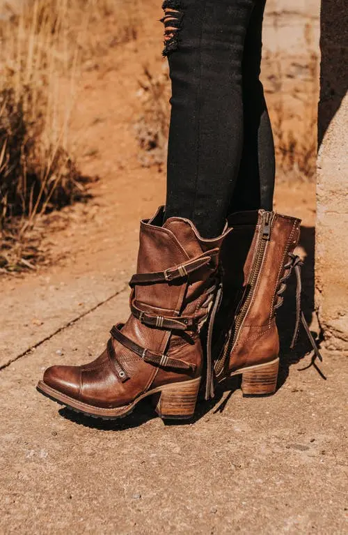 FREEBIRD Cora Buckle Boots - Brown