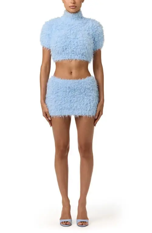 Naked Wardrobe Furry Knit Mini Skirt
