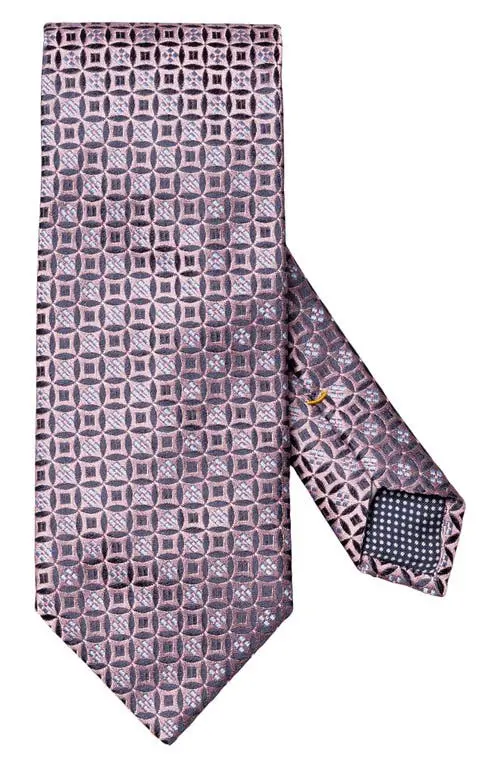 Eton Floral Medallion Silk Tie - Medium Pink
