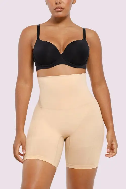 SHAPELLX High Waist Shaping Shorts - Beige
