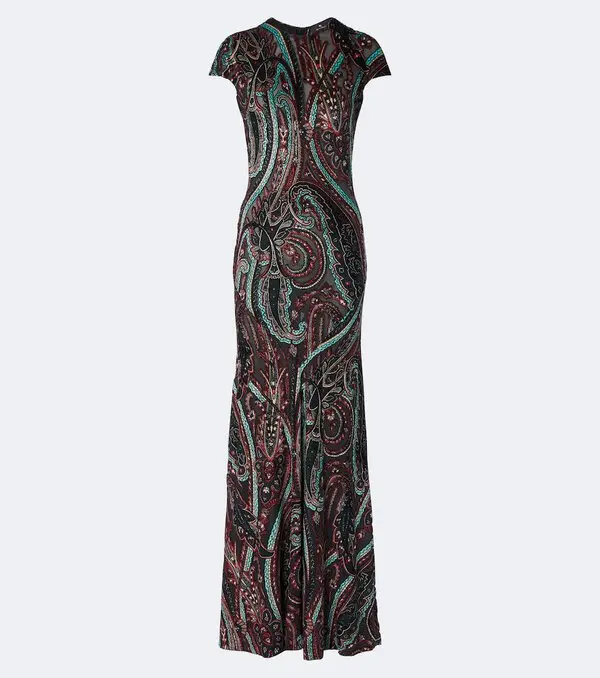 Etro Paisley Velvet Devoré Gown