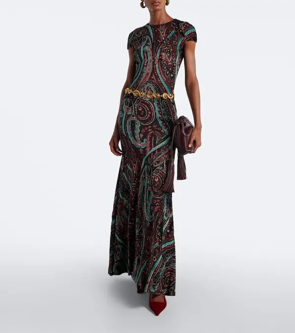 Etro Paisley Velvet Devoré Gown