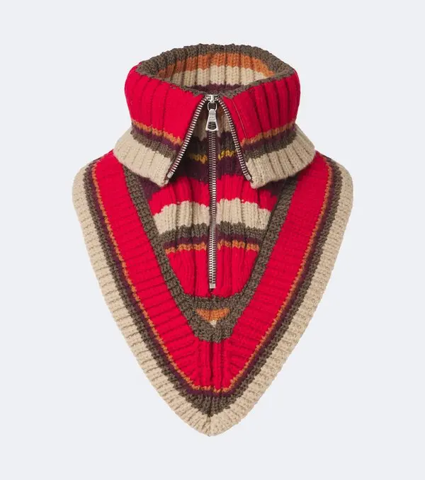 Dries Van Noten Striped Wool Zip-up Collar - Multicoloured