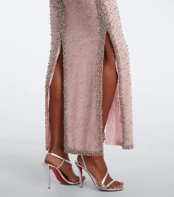 Costarellos Belina Embellished Tulle Gown