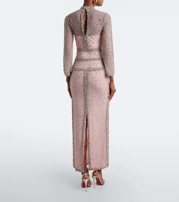 Costarellos Belina Embellished Tulle Gown