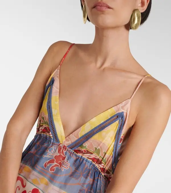 Etro Printed Cotton And Silk Maxi Dress