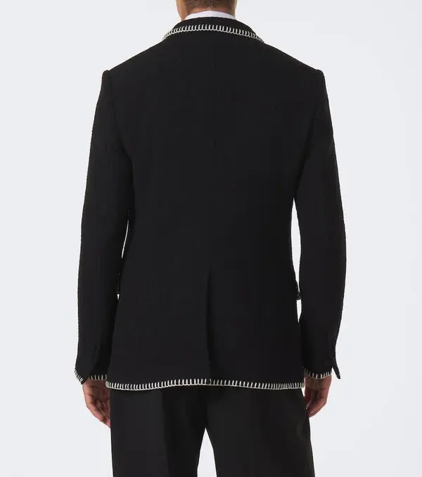 Dolce & Gabbana Dg Embellished Wool-blend Tweed Blazer
