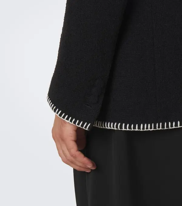 Dolce & Gabbana Dg Embellished Wool-blend Tweed Blazer
