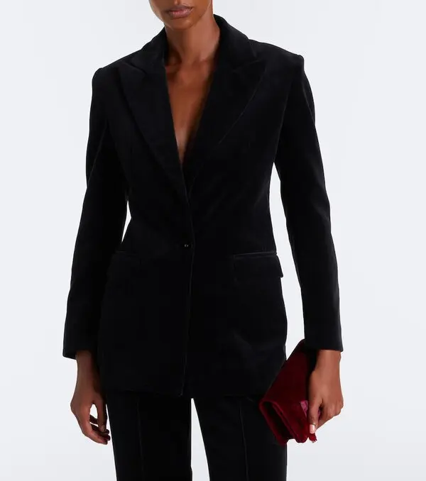 Costarellos Cotton Velvet Blazer