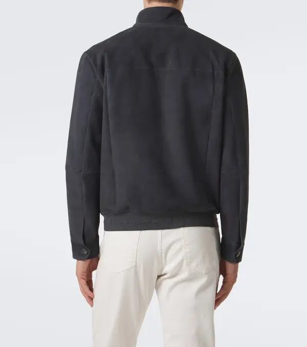 Canali Suede Bomber Jacket