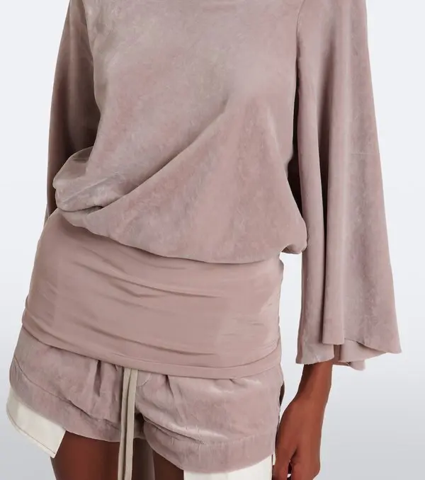 Rick Owens Cylinder Draped Velvet Top