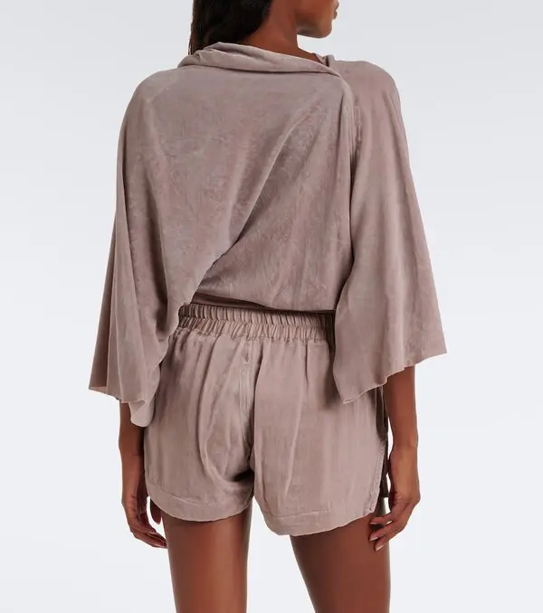 Rick Owens Cylinder Draped Velvet Top