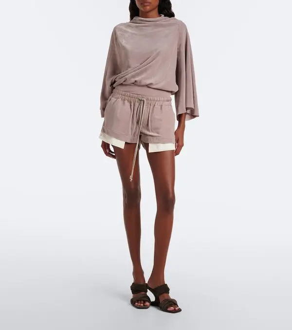Rick Owens Cylinder Draped Velvet Top