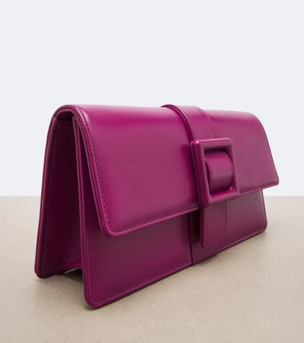Manolo Blahnik Maycap Leather Clutch