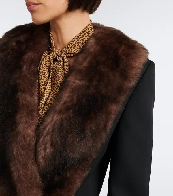 Valentino Garavani Virgin Wool Coat With Fur Trim