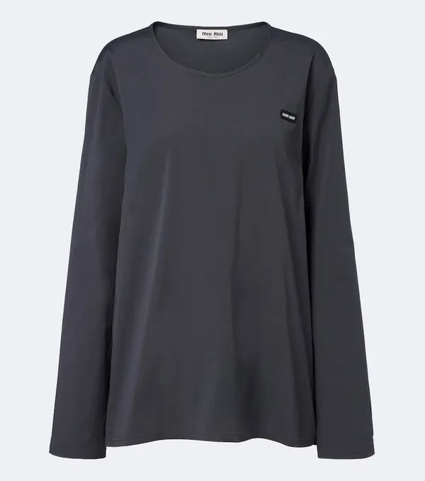 Miu Miu Cotton-blend Poplin T-shirt