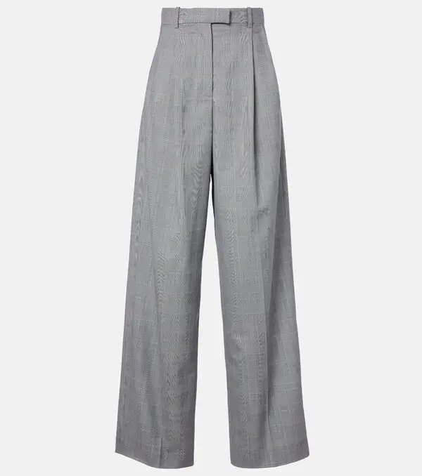 Givenchy Checked Wool Wide-leg Pants