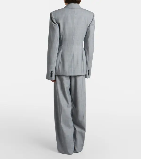 Givenchy Checked Wool Wide-leg Pants