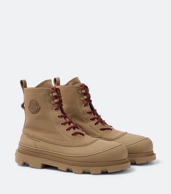 Moncler Vera Sheal Lace-up Boots - Beige