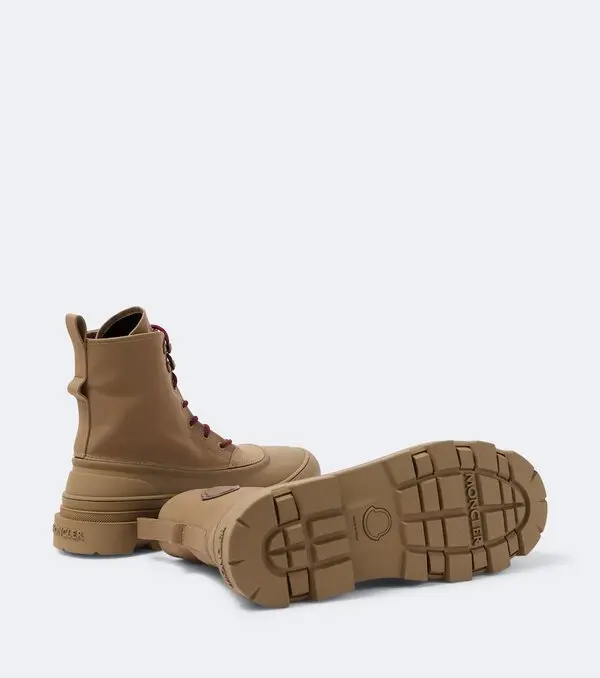 Moncler Vera Sheal Lace-up Boots - Beige