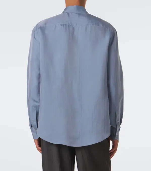 Giorgio Armani Chevron Silk Jacquard Shirt