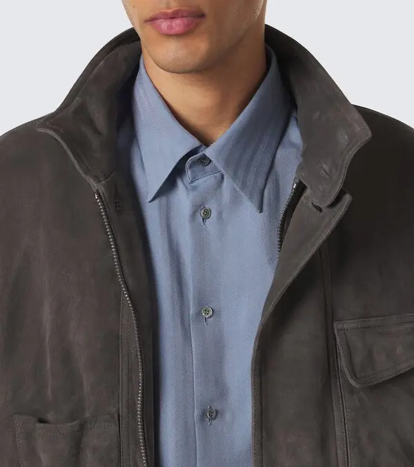 Giorgio Armani Chevron Silk Jacquard Shirt