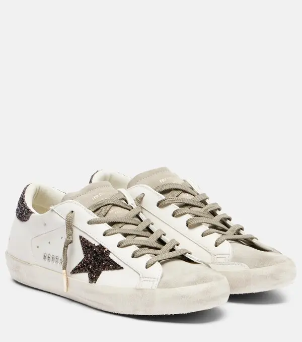 GOLDEN GOOSE Superstar Glitter Leather Sneakers